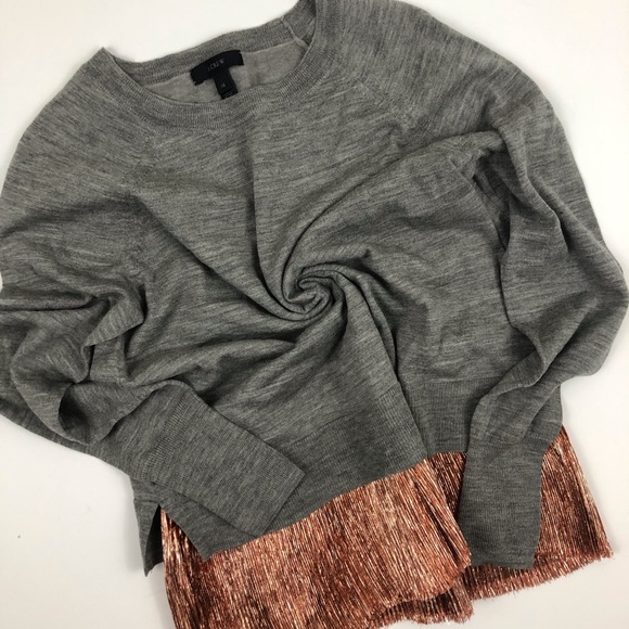 J. Crew | Sweaters | J Crew Collection Crewneck Merino Wool Layered Xs | Poshmark